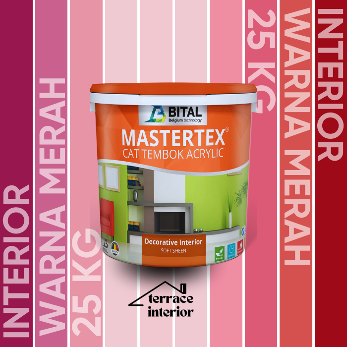 Jual Cat Tembok Interior Bital Asia Mastertex Warna Merah 25 KG ...