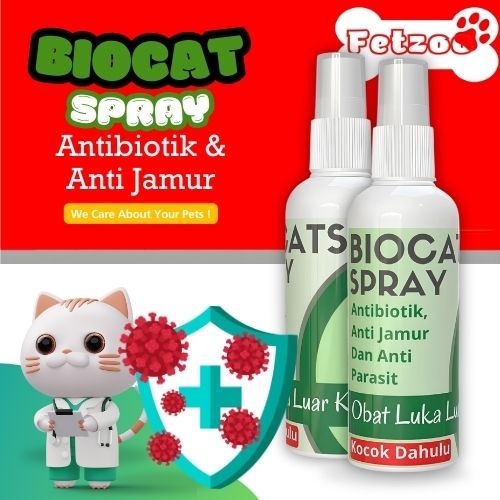 Jual Biocat spray luka hewan mengatasi luka basah anti bakteri dan ...