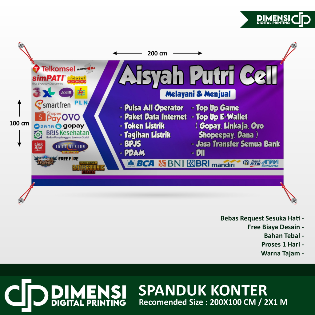Jual SPANDUK KONTER HP / SPANDUK KONTER CELLULAR / SPANDUK AGEN PULSA ...