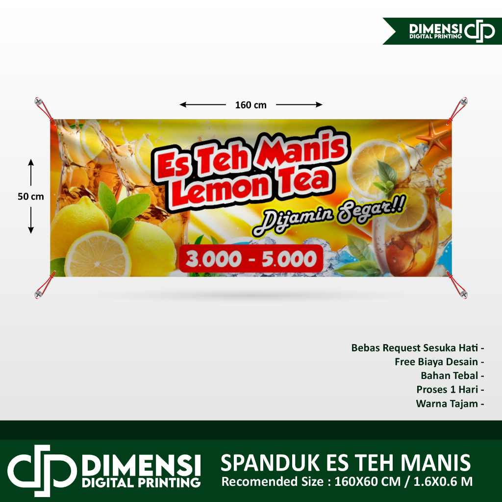 Jual Spanduk es teh manis / banner es teh manis / spanduk jualan teh ...