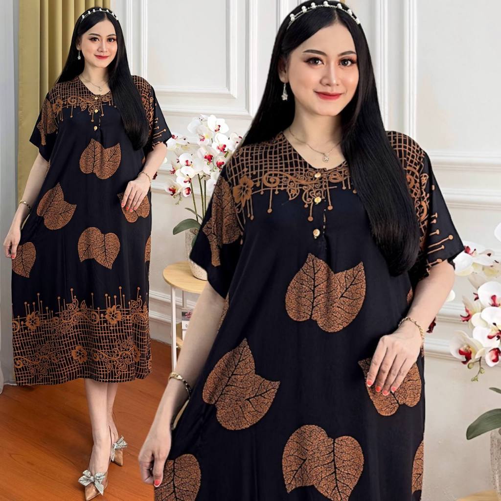 Jual DASTER IBU HAMIL RAYON JUMBO KANCING DEPAN BUSUI NEW LD 130 ...