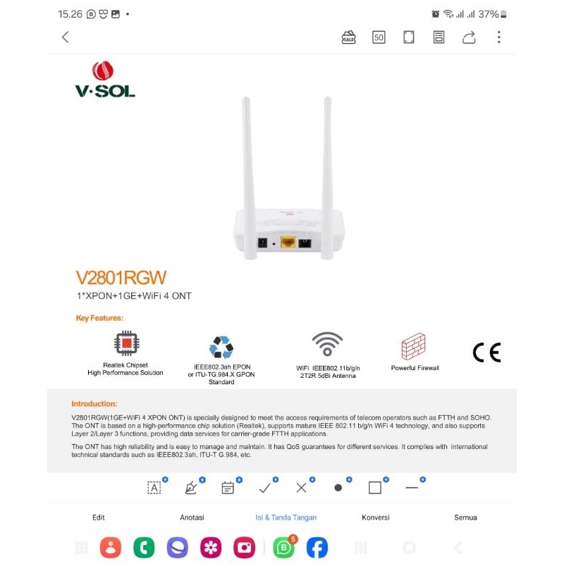 Jual ONT VSOL XPON V2801RGW | Shopee Indonesia