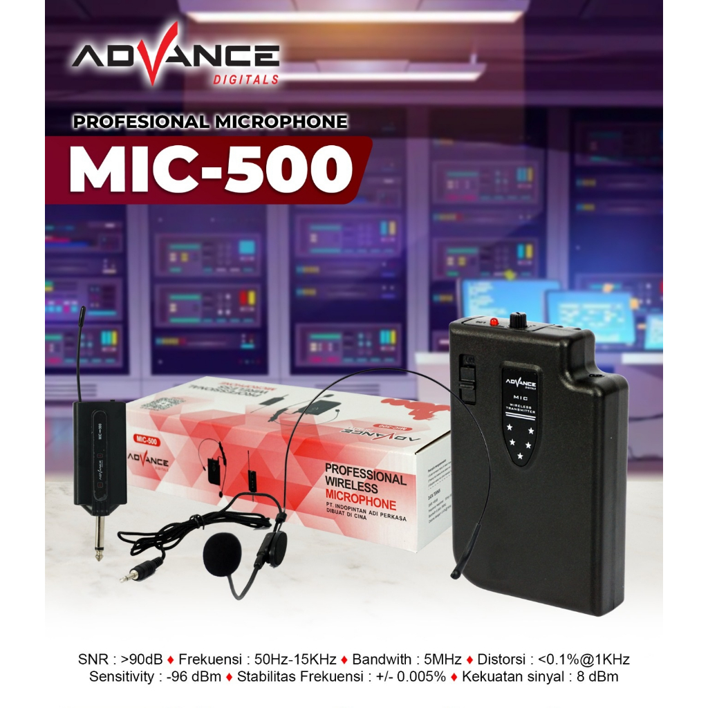 Jual Advance Mic-500 Mic Bando Wireless Mic Clip On / Microphone ...