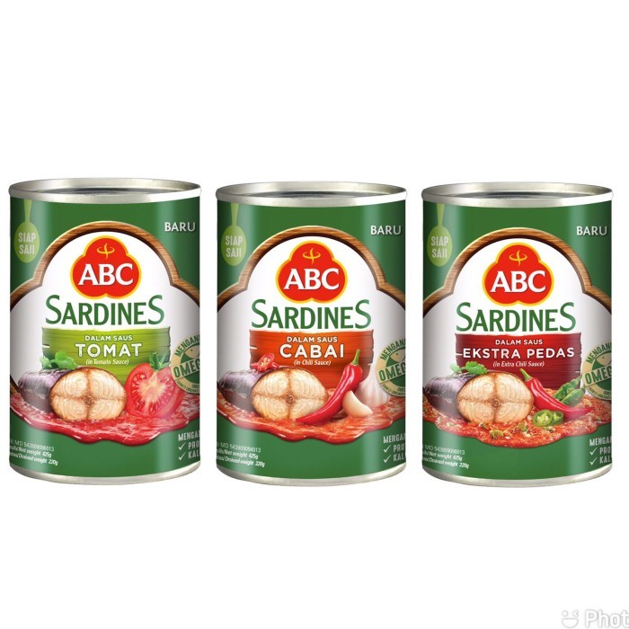 Jual ABC Sarden Kaleng 155gr (3 Varian) | Shopee Indonesia