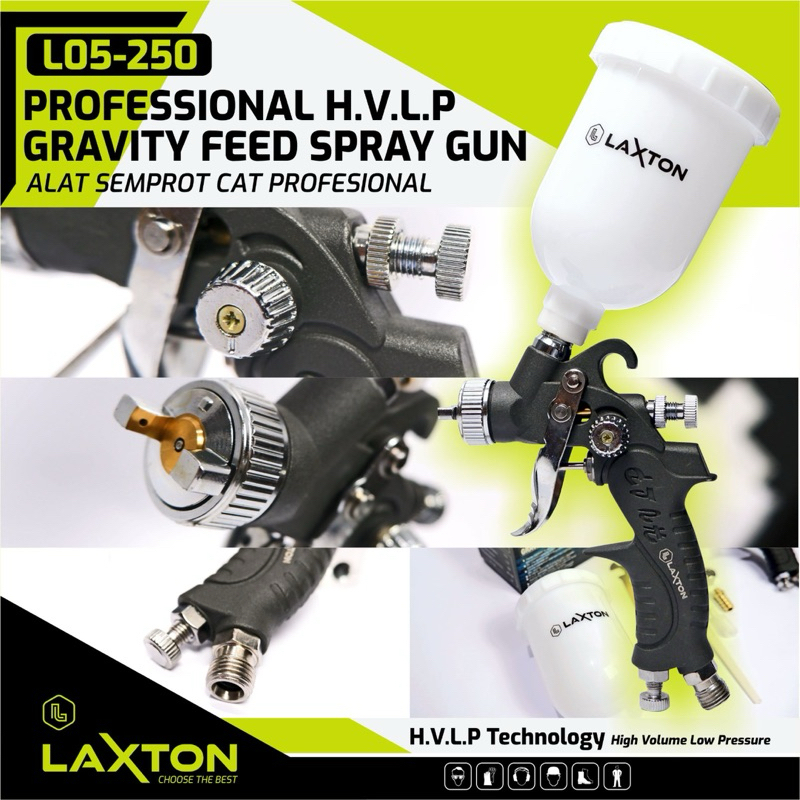 Jual Laxton L05-250 alat semprot cat spray gun HVLP proffesional tabung ...