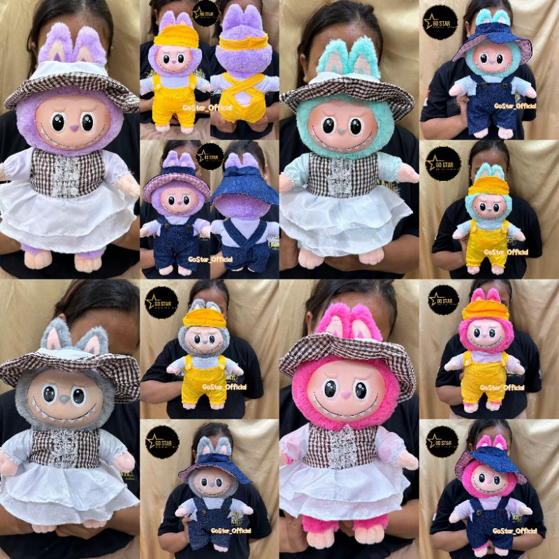 Jual Boneka Viral Labubu Muka Karet Costum Baju dan Topi Bisa Dilepas ...