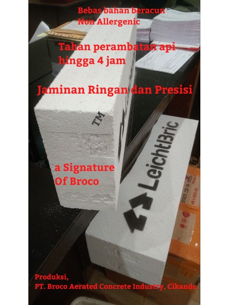 Jual 12,6 Kubik Bata ringan/hebel Broco LeichtBric , Standard ...