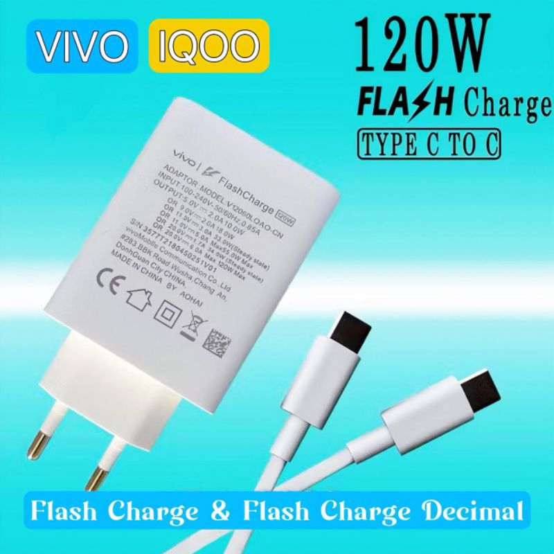 Jual Charger VIVO & IQOO Original 100% Support Flash Charge 120W Max ...