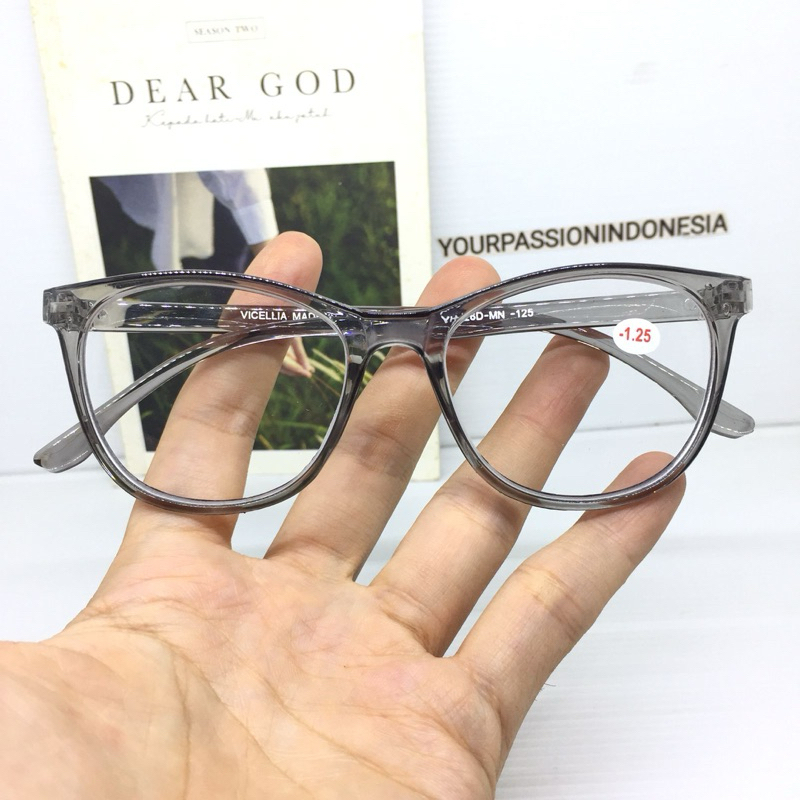 Jual YH126 Kacamata Minus Semi Oval -0.50 sd -4.00 Kacamata Minus Cewek | Shopee Indonesia