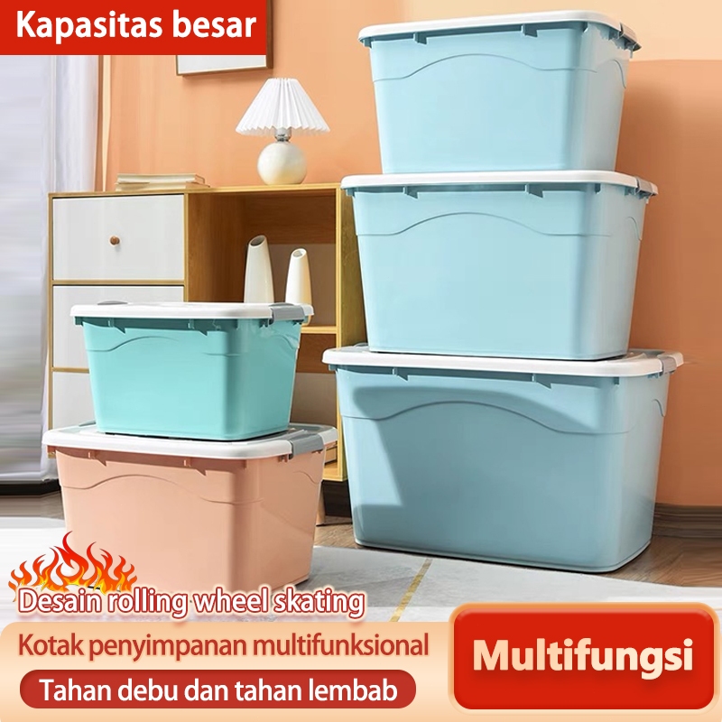 Jual haoyande Kotak Penyimpanan box penyimpanan baju mainan dengan penutup Storage Box SIZE 300L ...