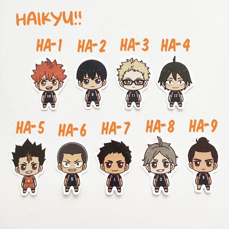 Jual Sticker Anime Haikyuu 1 Karasuno Hinata Kageyama Tsukishima ...