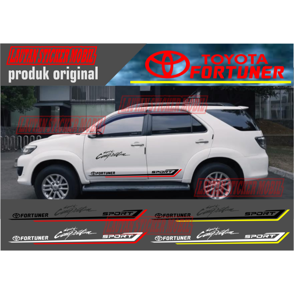 Jual cutting sticker mobil toyota fortuner stiker body samping mobil ...