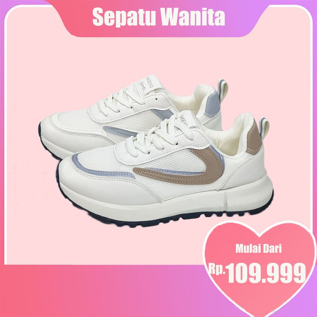 Jual Sepatu Wanita Mesh Sneakers Sederhana Stylish dengan Kain Sol Anti ...