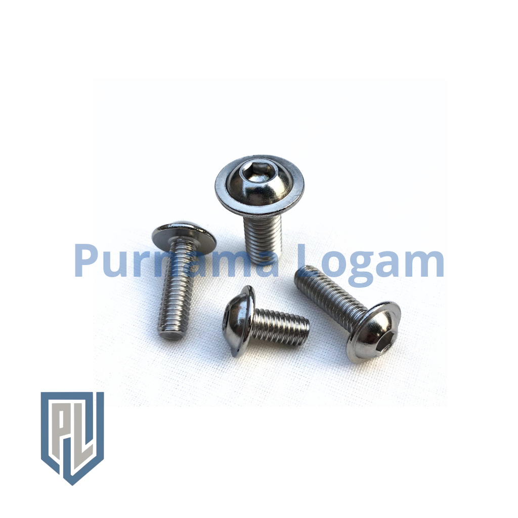 Jual Baut L Button Flange M6 x 10 ( 1 cm ) Stainless 304 ANTI KARAT Baut Payung | Shopee Indonesia