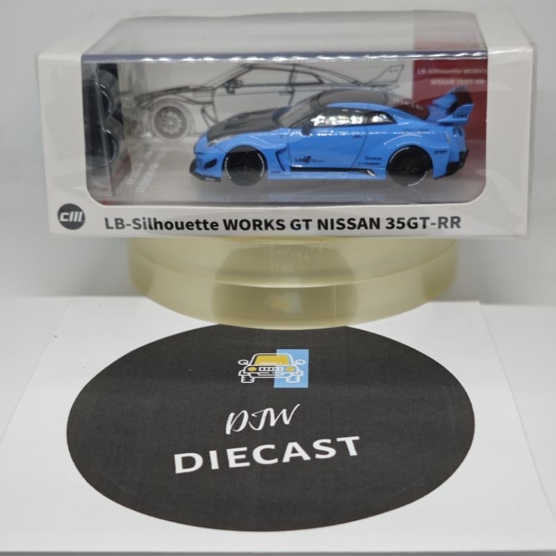 Jual CM Model 1/64 Nissan GTR R35 LBWK LB Silhouette Works Baby Blue ...