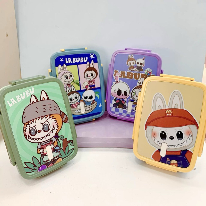 Jual KUMA STORE Kotak Makan Stainless 2 Sekat Dengan Motif Labubu Viral ...