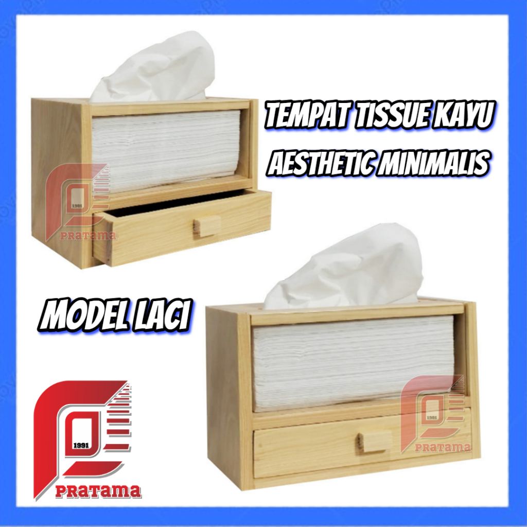 Jual Kotak Tissue Kayu Laci Aesthetic Ukuran Besar Tempat Tisu Kayu ...