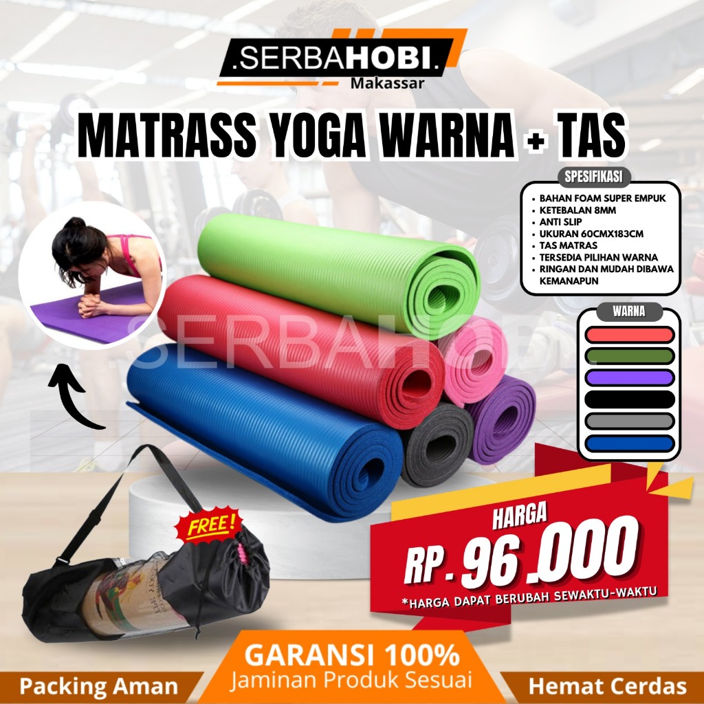 Jual Matras Olahraga Ketebalan 8mm Lengkap Dengan Tali Tas | Shopee ...