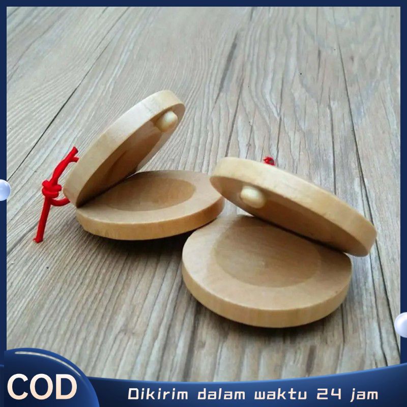 Jual 1 Passang Kastanyet Kayu Alat Musik Kastanyet Kayu Castanet Wooden ...