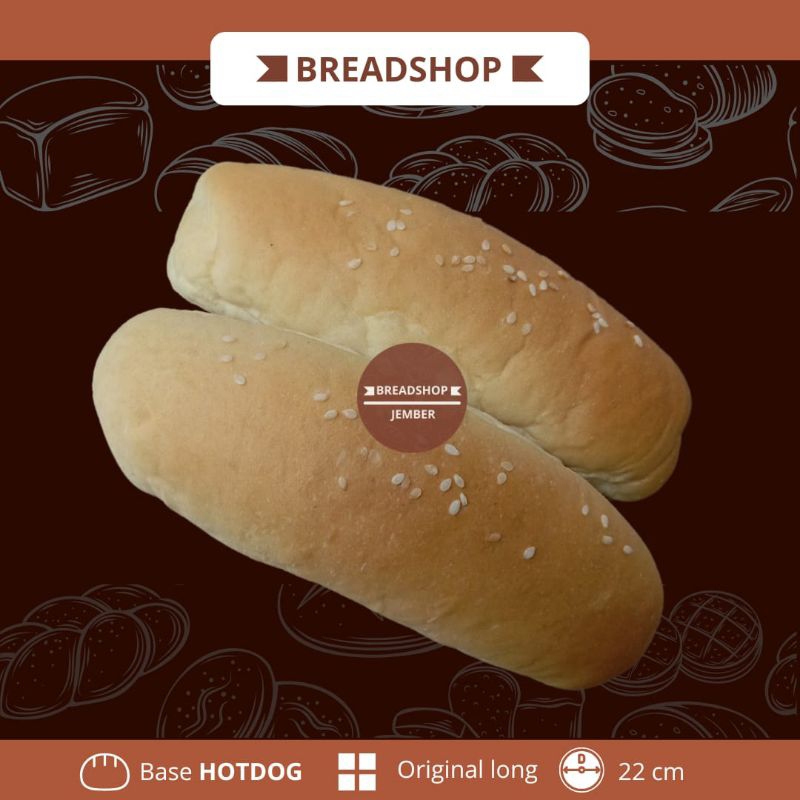 Jual BREADSHOP LONG HOTDOG 22CM | BASE ROTI SADWICH | BASE ROTI GARLIC ...