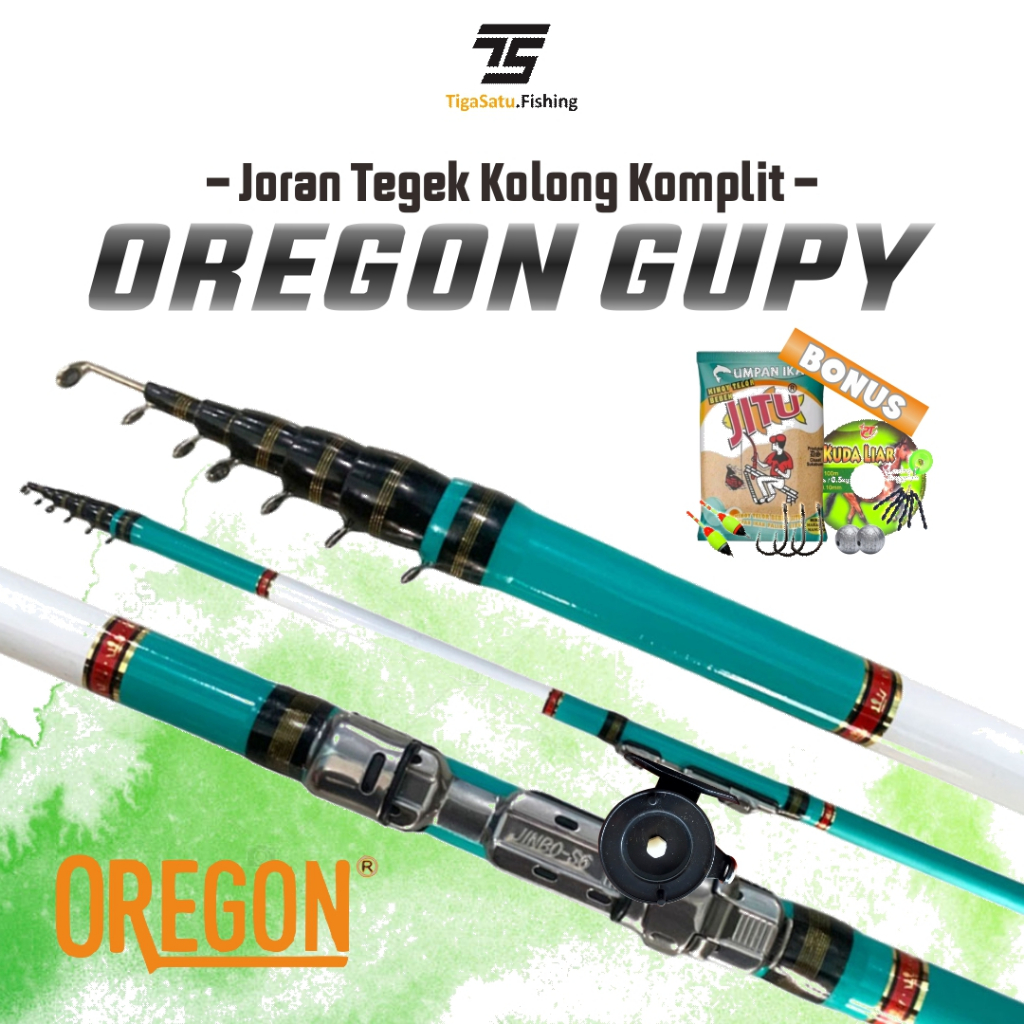 Jual Joran Tegek Pancing Oregon Gupy Neon Material Fiber 180-540 Set ...