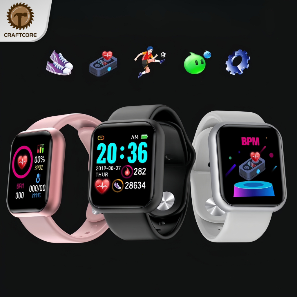 Jual Y68 Smart Band - Monitor Olahraga, Detak Jantung, Pemberitahuan ...