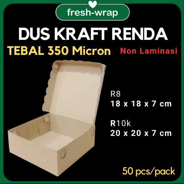 Jual Nasi Box Kraft Renda R8 dan R10k TEBAL 350 Gsm | Shopee Indonesia