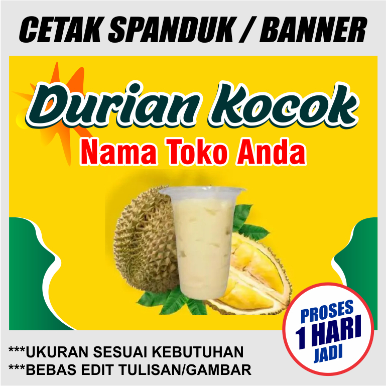 Jual cetak spanduk banner durian kocok benner jualan minuman durian ...