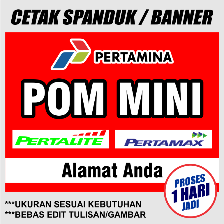 Jual cetak spanduk banner pom mini benner pom mini pertamina pertamax ...
