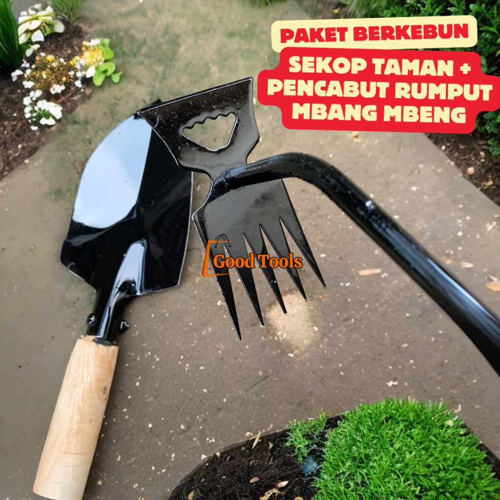 Jual Paket 2 pcs alat pencabut rumput MBANG MBENG gigi 5 Hitam dan ...