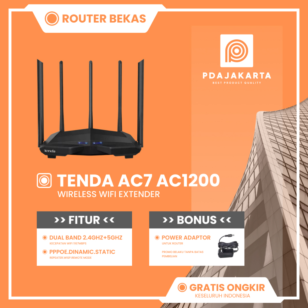 Jual Router Tenda AC7 AC1200 Dual Band 2.4Ghz & 5Ghz Wireless Router ...