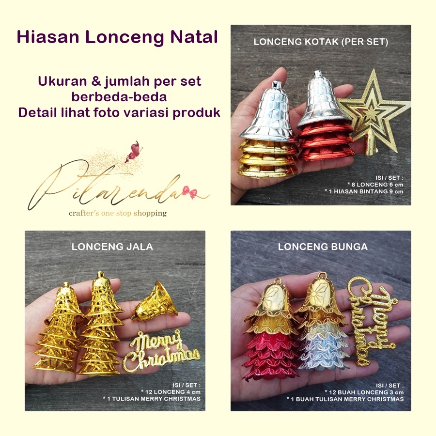 Jual NATL-308 : Hiasan Lonceng Natal Plastik 3.8cm (per buah) | Shopee ...