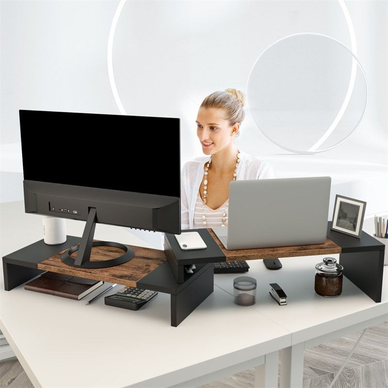 Jual Meja monitor Stand Monitor adjustable length and angle | Shopee ...