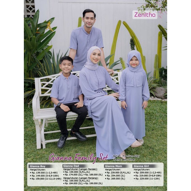 Jual SARIMBIT ZENITHA 2025 GIANNA FAMILY SET WARNA BIRU SILVER SET ...