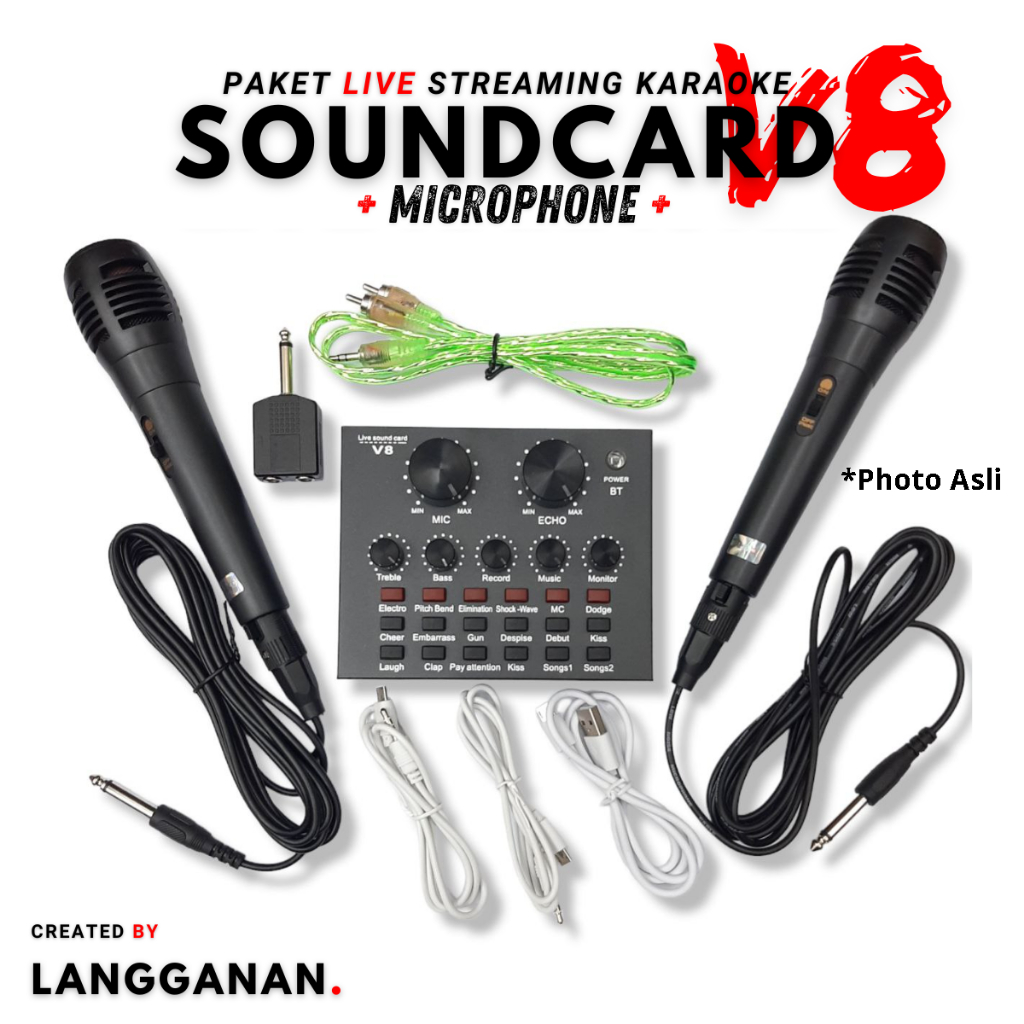 Jual Satu Set Alat Karaoke Lengkap Bluetooth Audio USB External ...