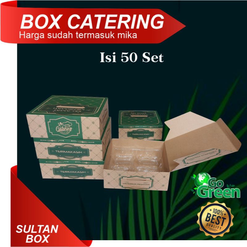 Jual Dus Nasi Box Catering 20 x20 motif (50 pcs free mika 5 dekat ...