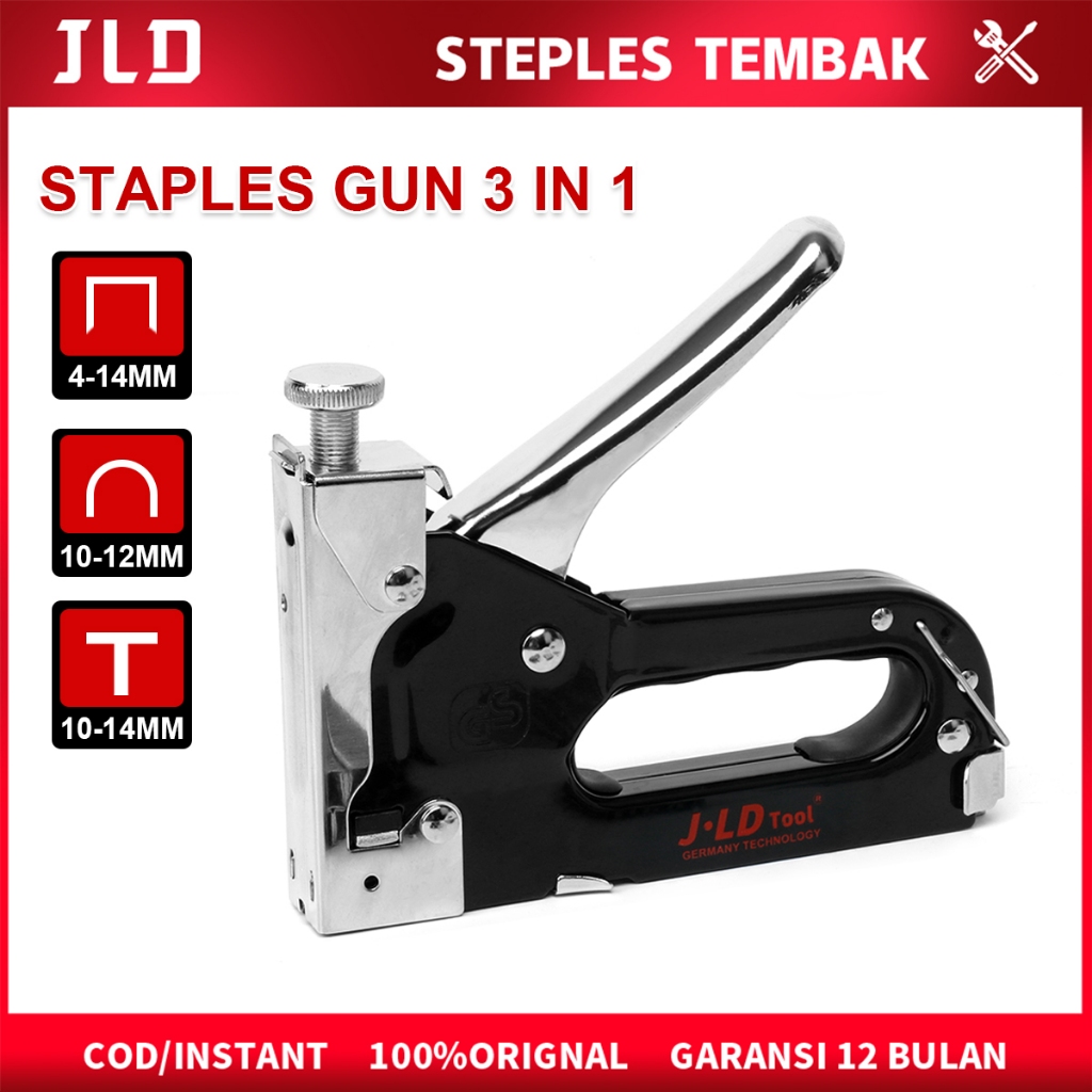 Jual JLD Stapler Tembak Gun Tacker Alat Staples Paku Tembak 3in1 ...
