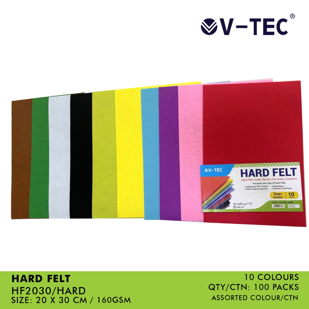 Jual (1 PACK) FLANEL FLANNEL HARD & SOFT FELT V-TEC / 10 LEMBAR KAIN ...