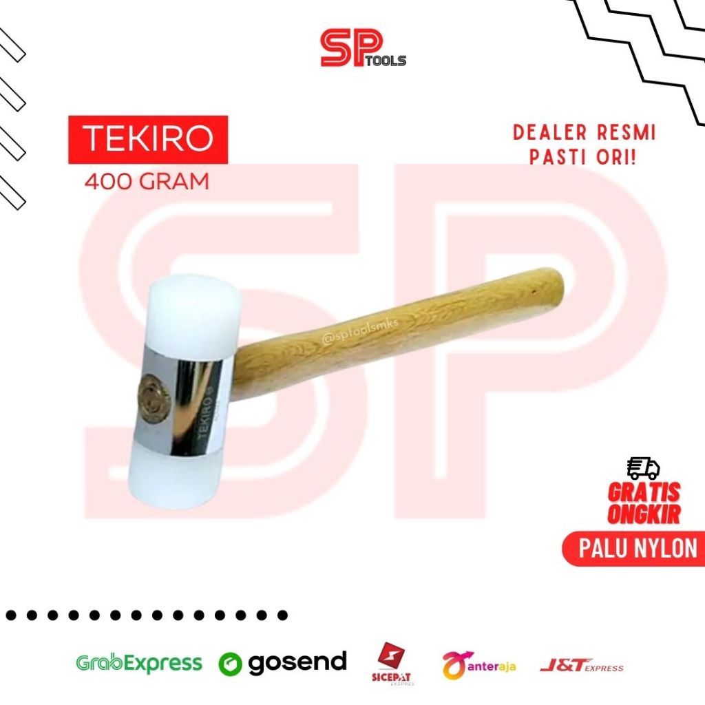 Jual PALU NYLON NILON HAMMER 40MM 400 GRAM TEKIRO GT-NH1508 | Shopee ...