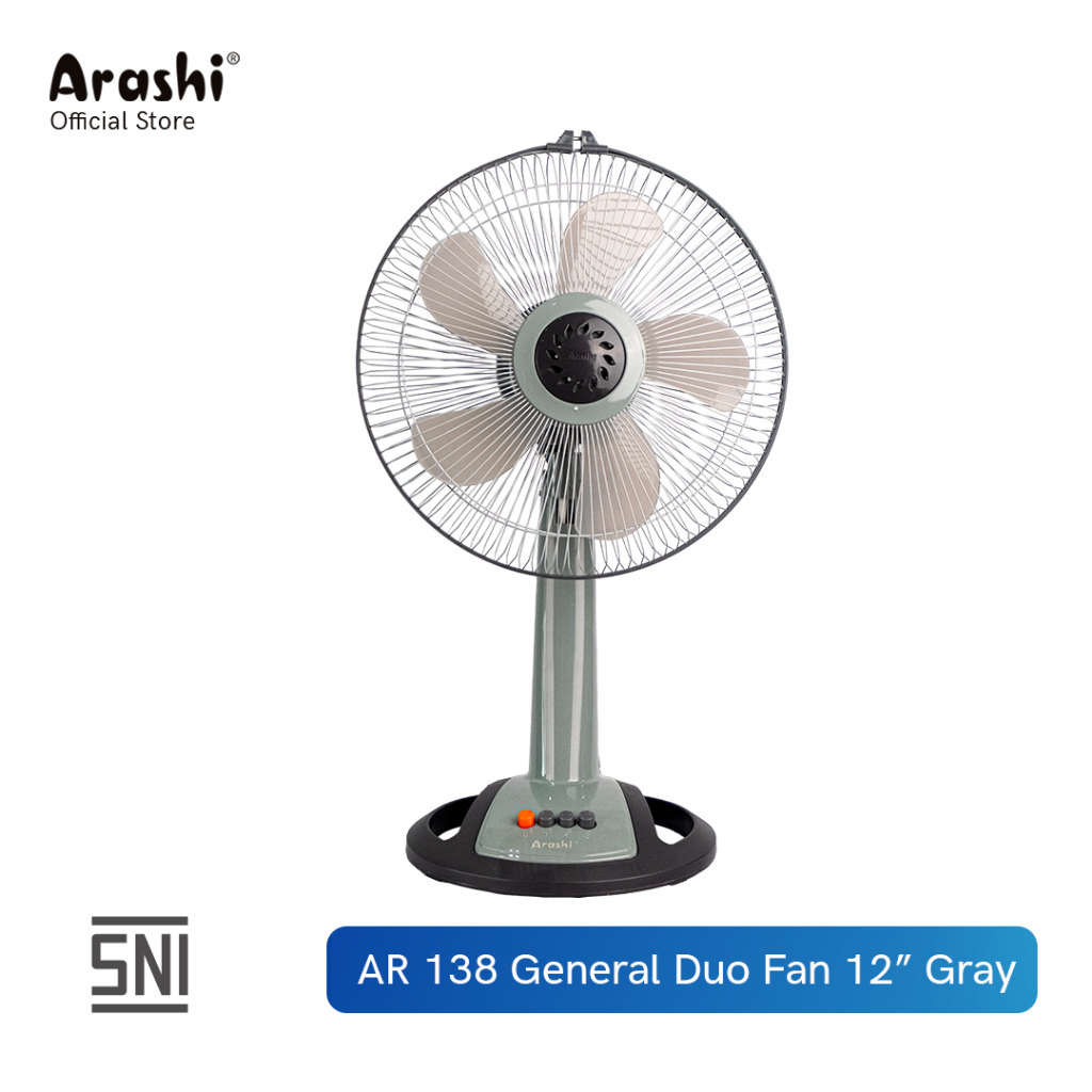 Jual Arashi Kipas Angin Meja & Dinding General Duo Fan 12" Gray | Shopee Indonesia
