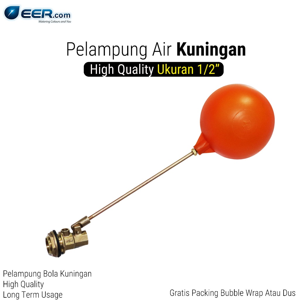 Jual Pelampung Bak Mandi Kuningan 1/2" / Pelampung Tangki Air Bola ...