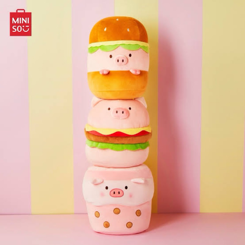 Jual Miniso Gigi Plush Toy Food series Burger Milk Tea / Boneka babi ...