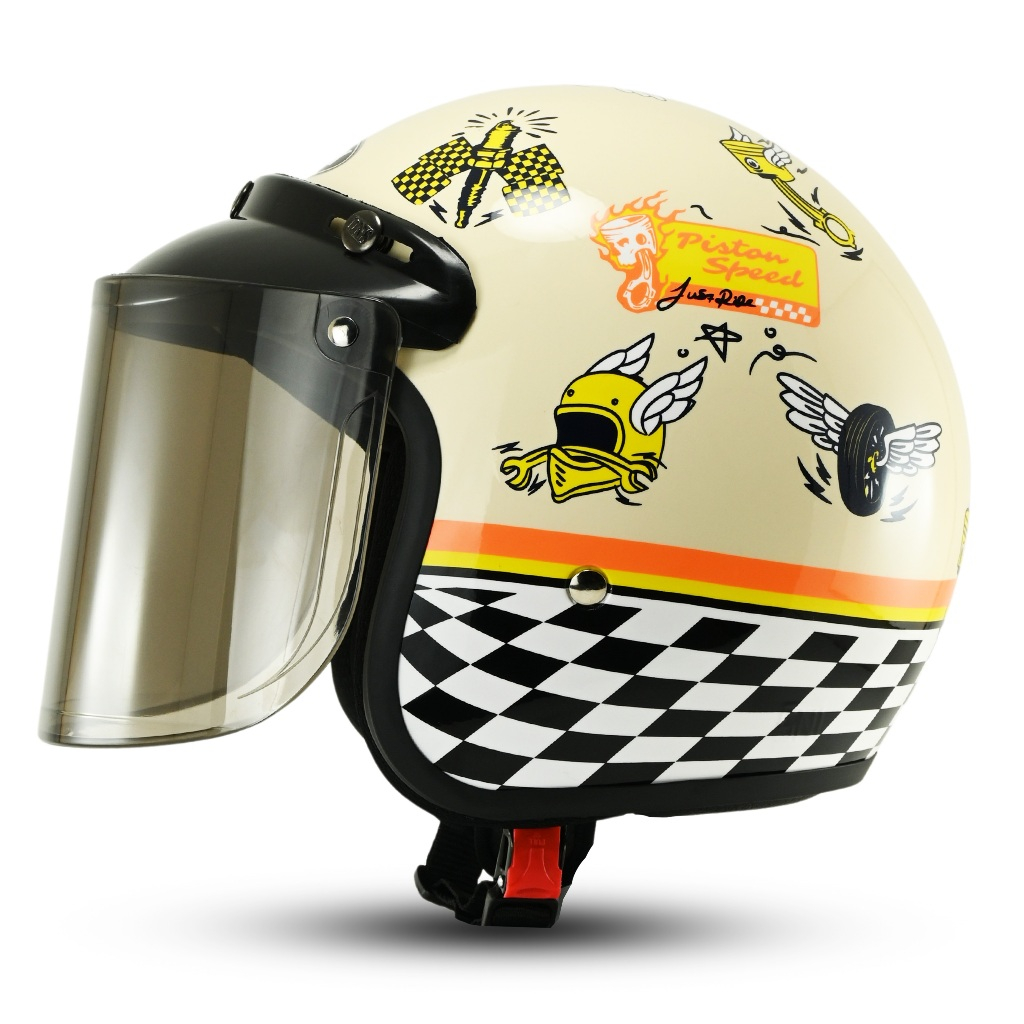Jual Helm Rsix Retro Bogo Pria Wanita SNI Terbaru Motif Piston Speed ...