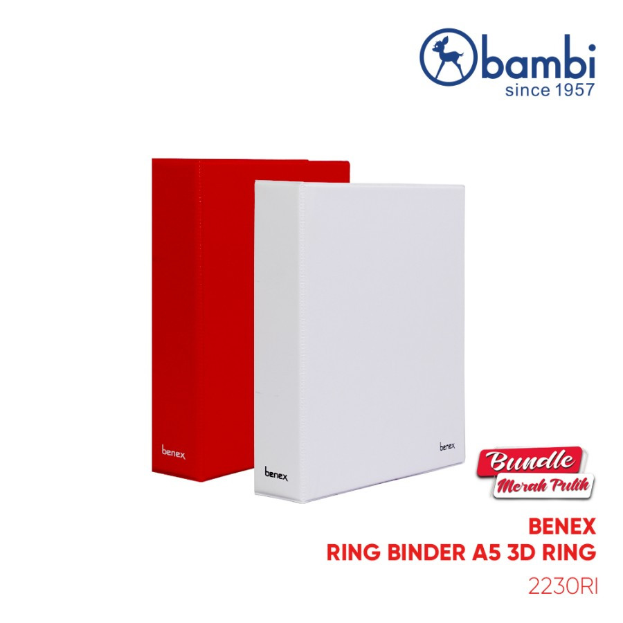 Jual Benex Ring Binder D-Type 3 Ring A5 2230 Edisi Kemerdekaan MERAH ...