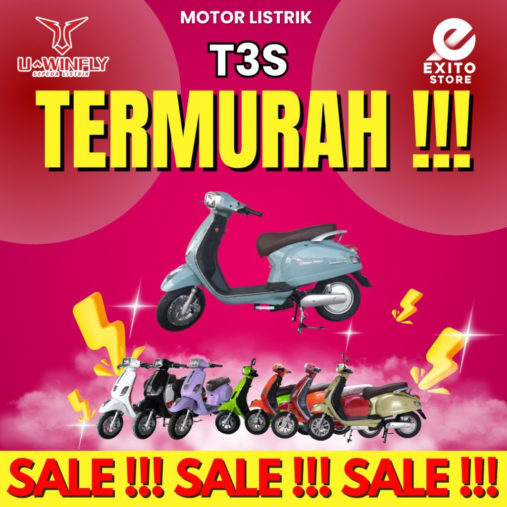 Jual Sepeda Motor Listrik T3S Garansi Resmi | Shopee Indonesia