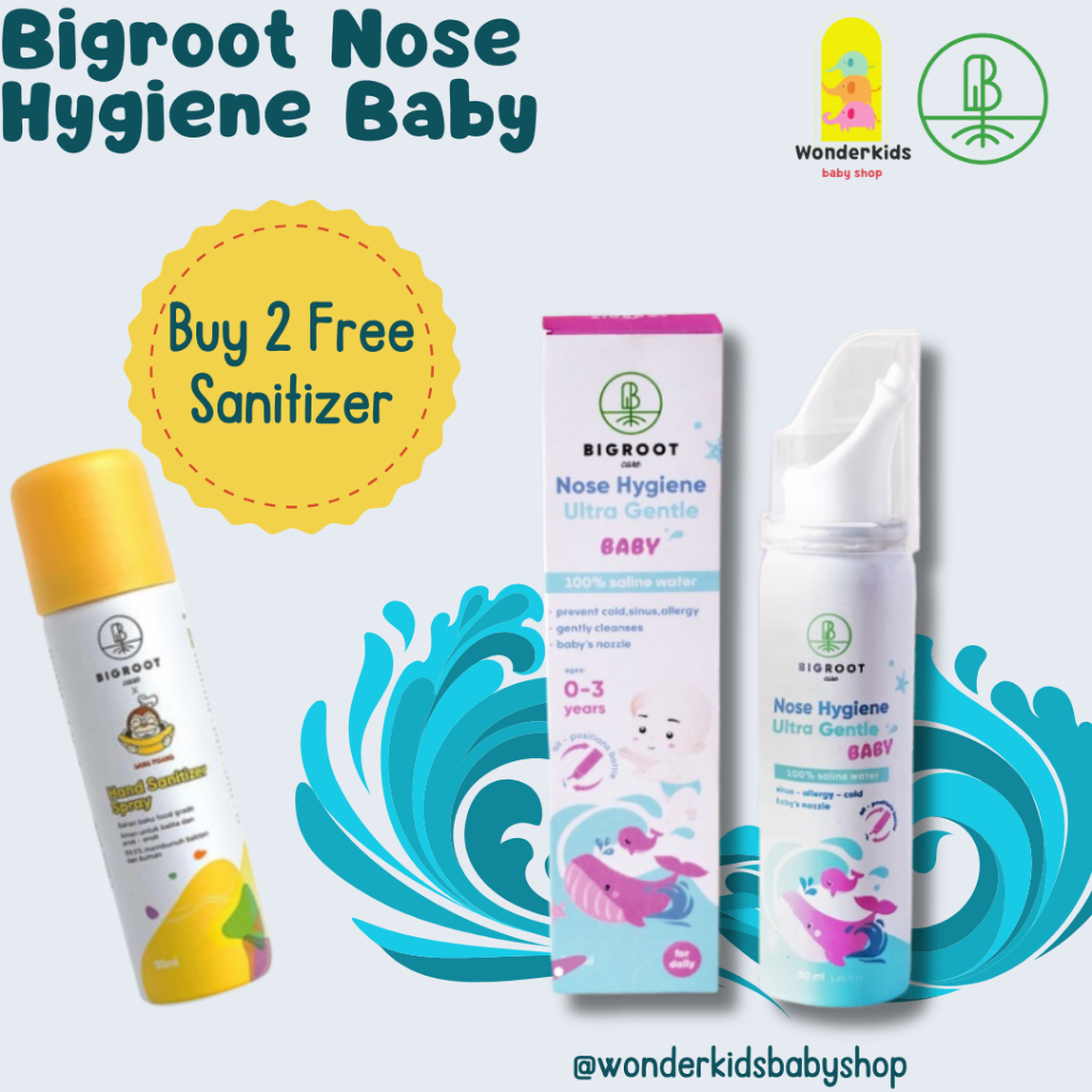 Jual Bigroot Nose Hygiene Ultra Gentle Baby 50ml + Hand Sanitizer 50mL ...