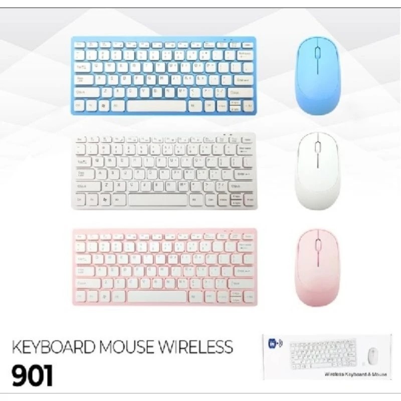 Jual KEYBOARD MOUSE WIRELESS COMBO MINI 901 | Shopee Indonesia