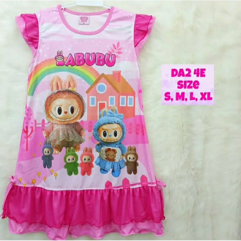 Jual Dress anak full print motif LABUBU, HELLO KITTY, PRINCESS, KUROMI ...