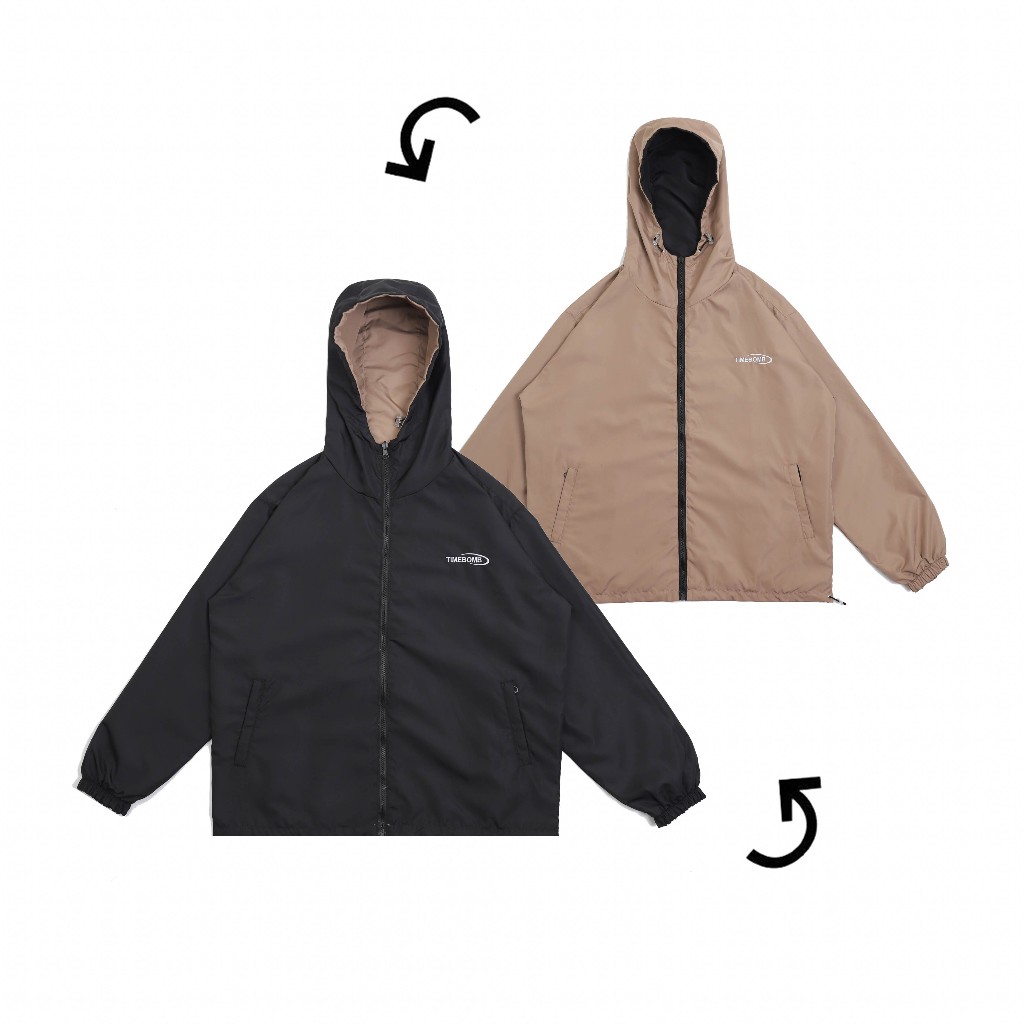Jual Timebomb Jacket Parasut | Reversible Jacket | type 22 | HITAM ...