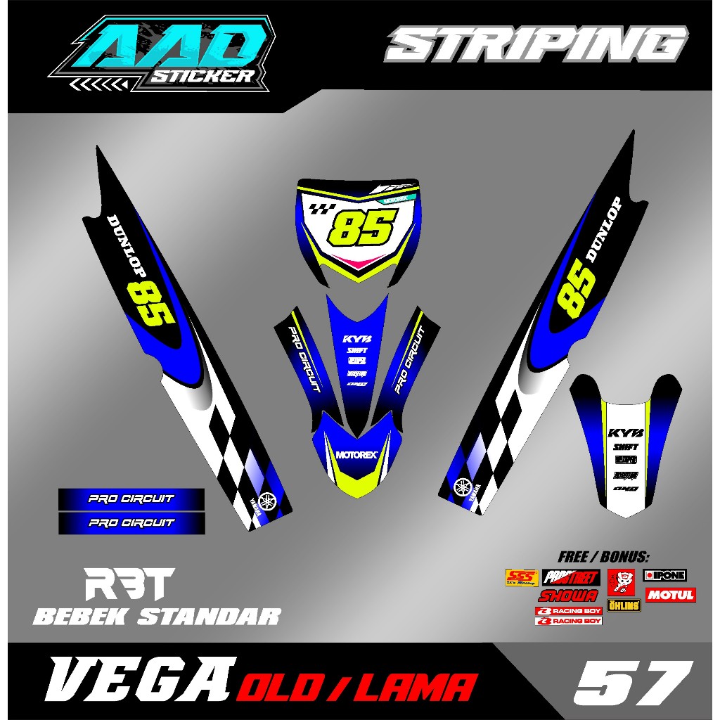 Jual STICKER STRIPING MOTOR RBT VEGA OLD LAMA RBT BEBEK MODIF SUPERMOTO ...